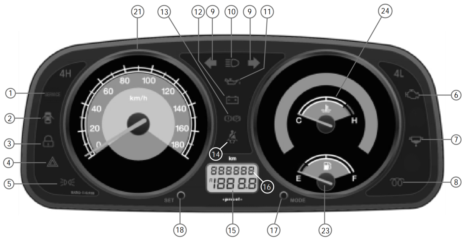 Tata Sumo Instrument Cluster Symbols : Warning Lights - Ninja Fix